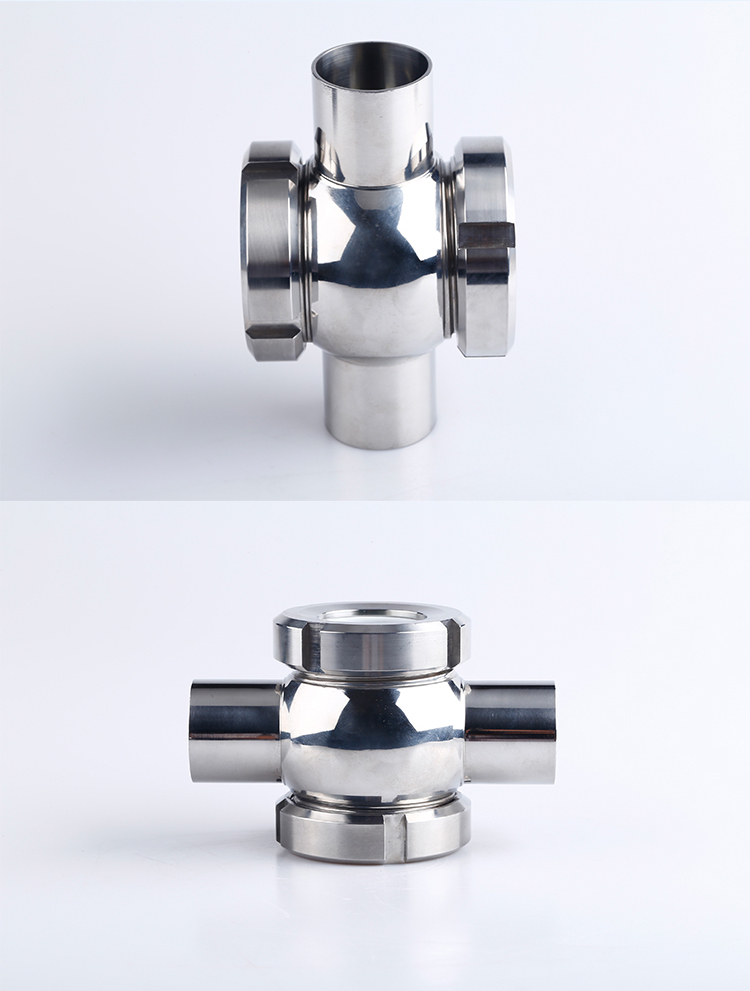Sanitary 4-way ball sight glass